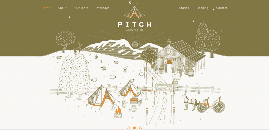 Illustrated Website Pitch Tents - StudentWebHosting.com